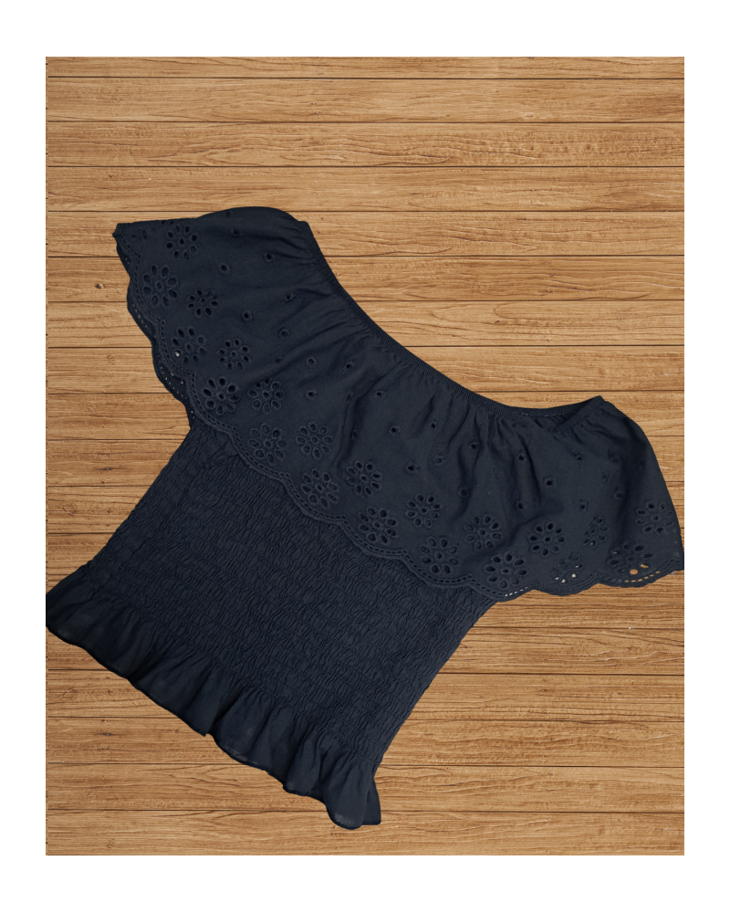 Top Engomado Puntilla Negro Mon Petit