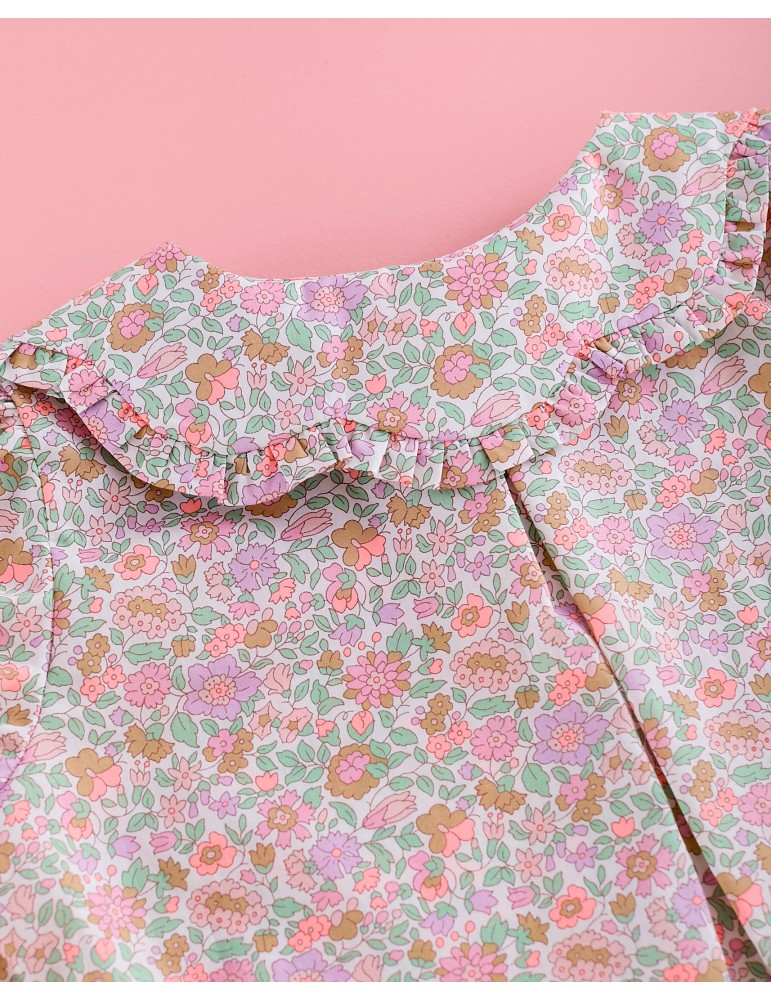 Camisa Pétalos Liberty Simona Flúor Mi Canesú